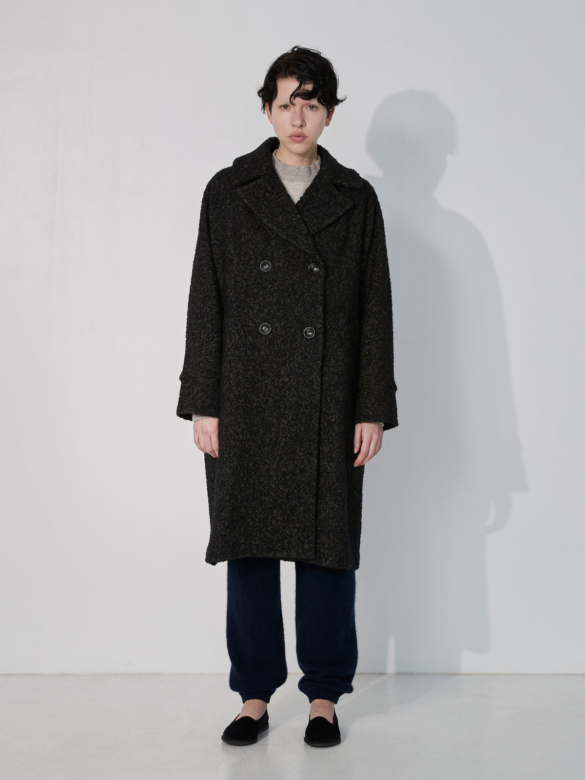 ミックスツイードテントコート/TBEA-271